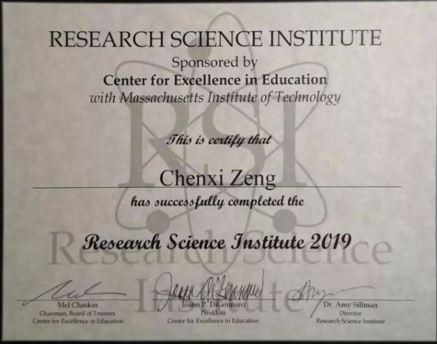 Research Science Institute (RSI)殿堂级暑假科研夏校 - 国际竞赛